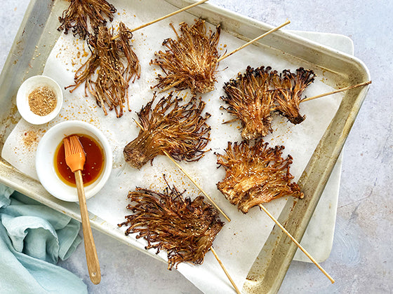 Recette : Brochettes Champignons Enoki à la Coréenne | Isabelle Huot ...